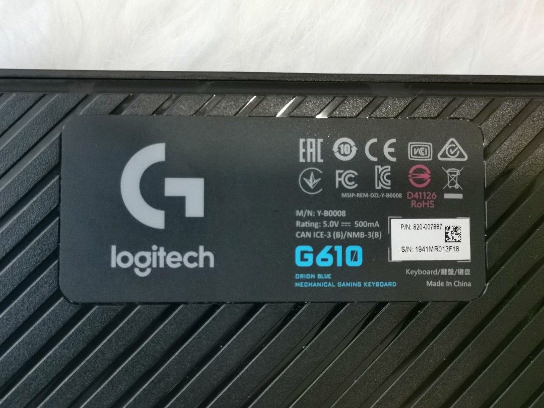 Logitech G610 Cherry MX Blue Switches mechanical keyboard, Computers ...