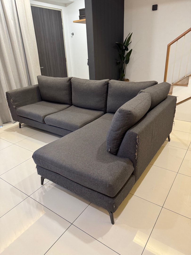 L-shape sofa (self pick up), Furniture & Home Living, Furniture, Sofas ...