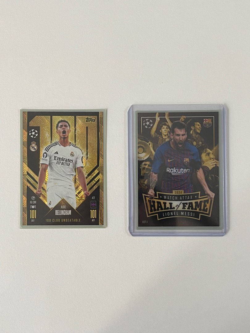 Match Attax 24/25 HOF Messi / 100C Bellingham, Hobbies & Toys, Toys ...