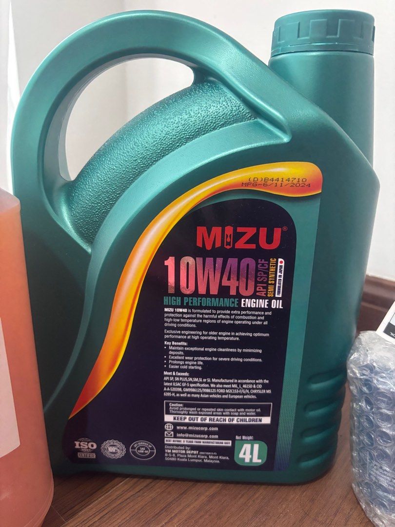 Mizu Engine Oil & Bosch Oil Filter Saga FLX, Everything Else, Others on ...