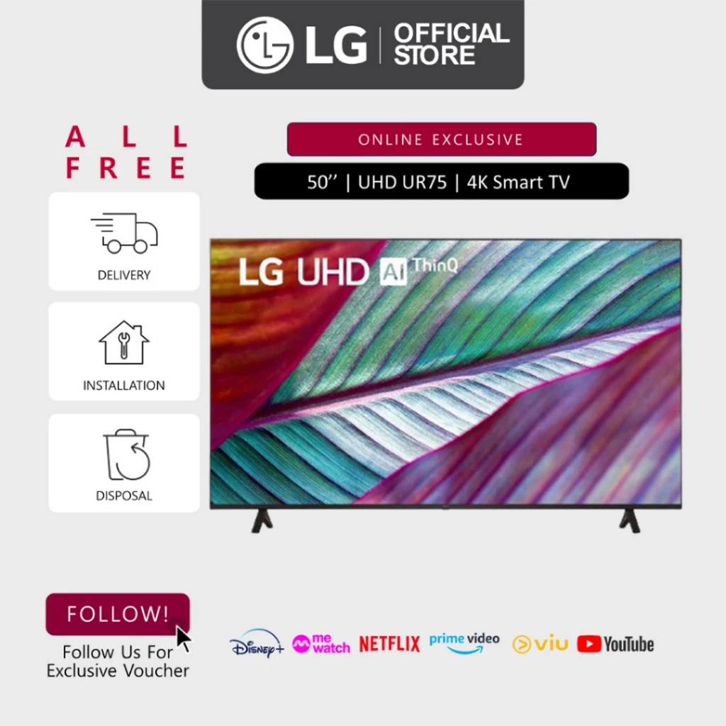 [Online Exclusive] LG UHD TV 50UR7550PSC 50" 4K Smart TV | Magic Remote ...