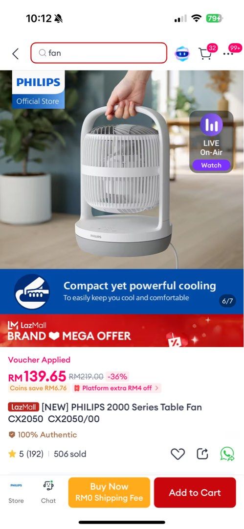 PHILIPS 2000 Series Table Fan CX2050, TV & Home Appliances, Air ...
