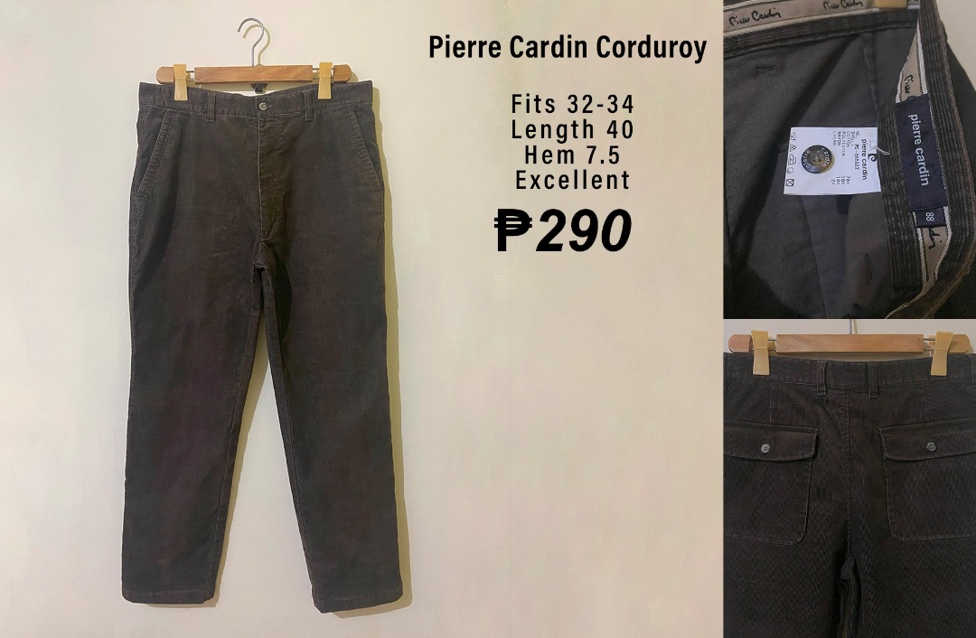 Pierre Cardin Corduroy Pants, Men's Fashion, Bottoms, Trousers on Carousell