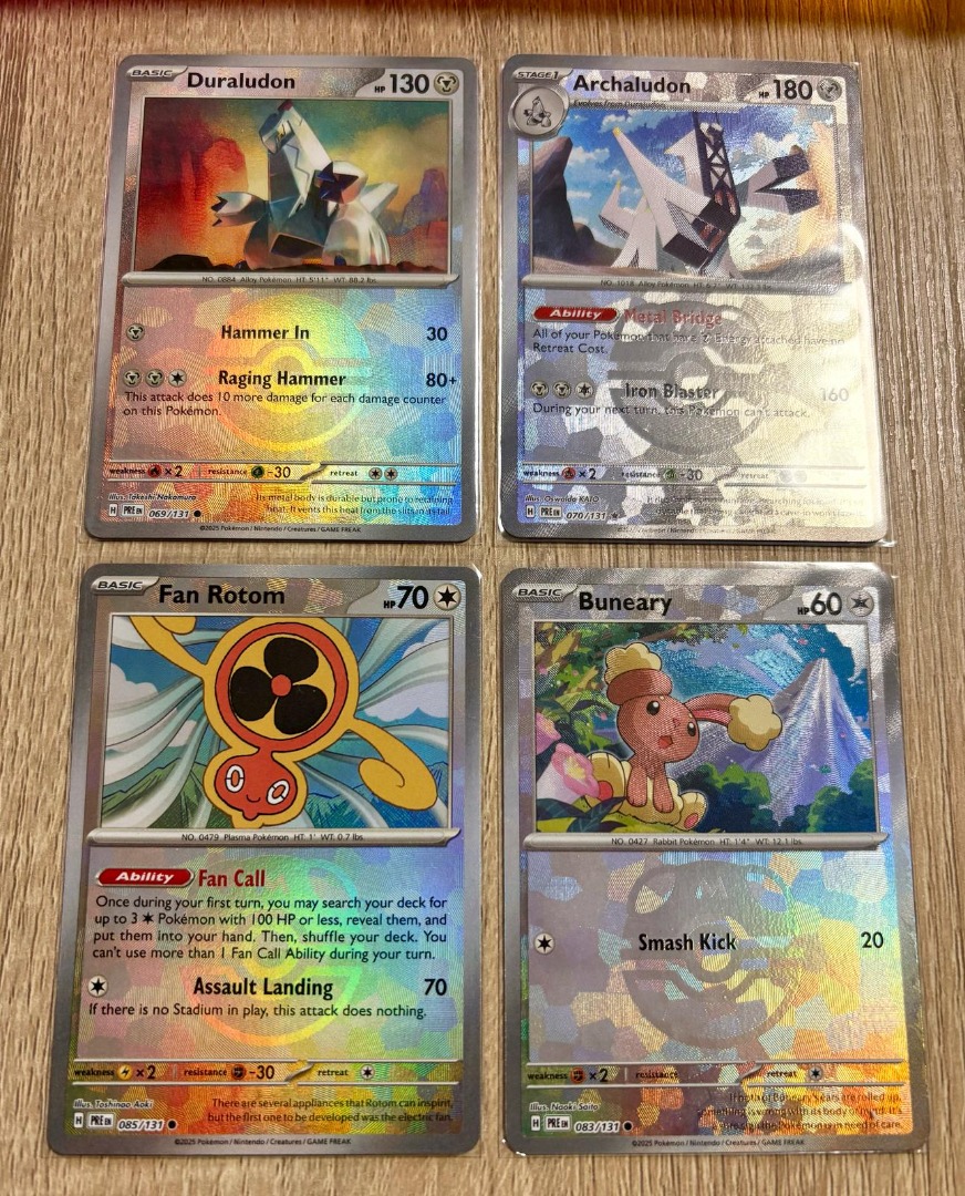Pokemon PTCG ETB Prismatic Evolutions Duraludon (poke ball) Archaludon, Fan Rotom, Buneary ...