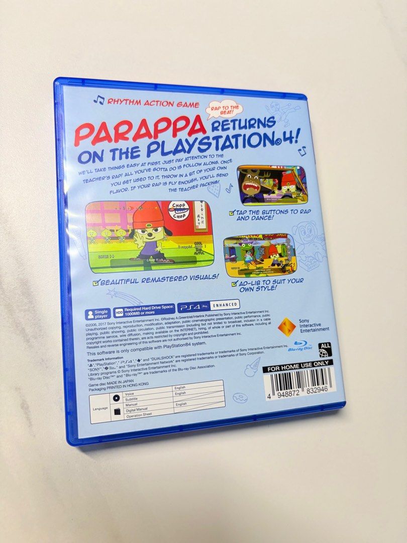 RARE Sony PS4 Parappa The Rapper ParappaTheRapper Playable on PS5 ...
