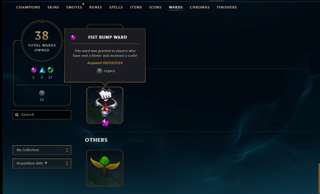 Riot Fist Bump Ward 180 skins max champs cheap league of legends ...