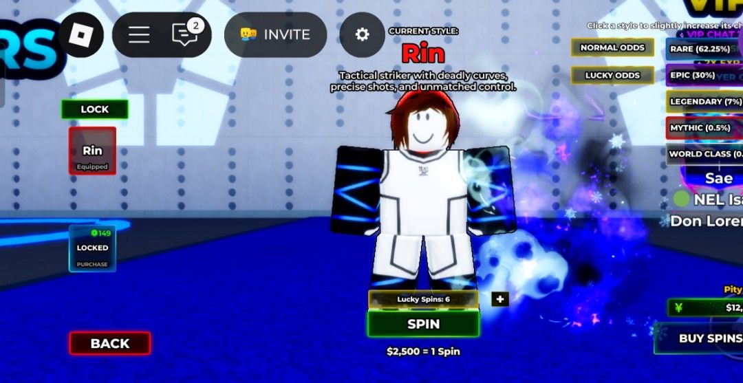 Roblox blue lock rivals akun Rin (style) + Wild card (Flow), Video ...
