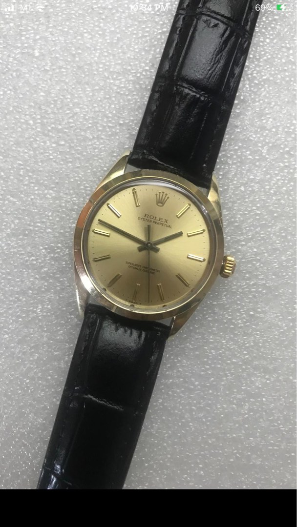 Rolex 1024 Gold Shell Oyster Perpetual , Luxury, Watches on Carousell