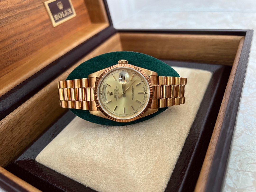Rolex Day-Date 18238 (18K Yellow Gold, 36mm) - Full set + Rolex Service ...