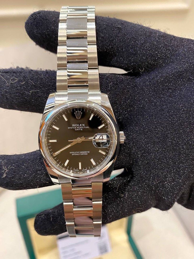 ROLEX OYSTER PERPETUAL DATE 115200 34MM AUTOMATIC WATCH, Luxury ...