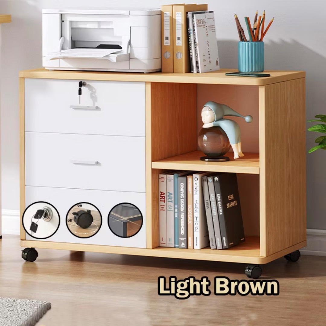 Rolling File Cabinet Organizer Desk | Printer Stand Filing Cabinet With ...