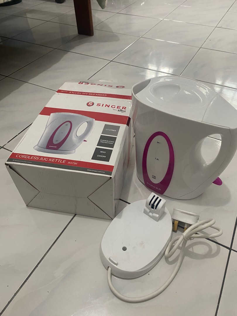 Singer Cordless Jug Kettle 1.7 litre, TV & Home Appliances, Kitchen Appliances, Kettles ...