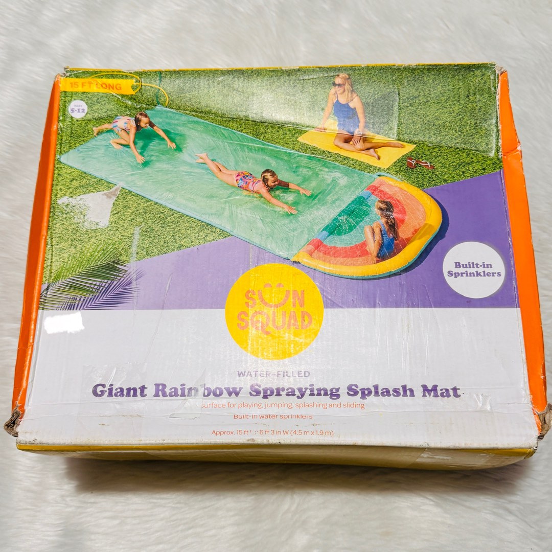 Sun Squad Giant Rainbow Spraying Splash Mat - 15 ft long, Babies & Kids ...