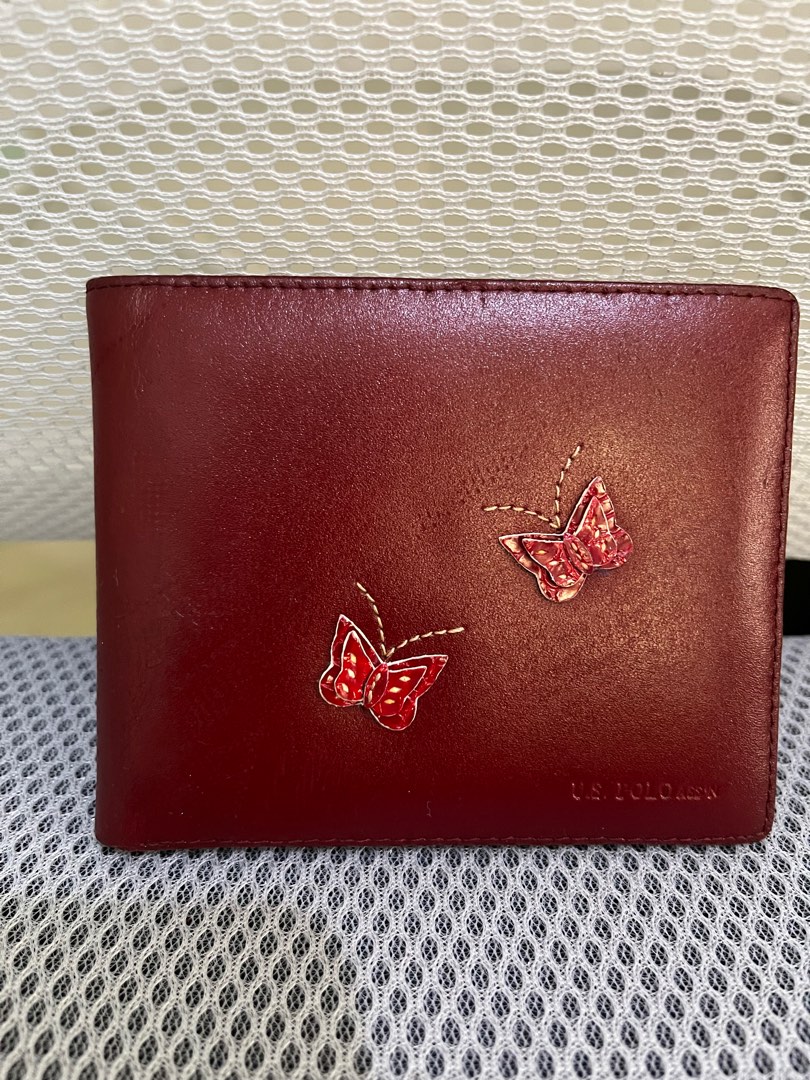 US Polo Assn maroon bifold wallet, Women's Fashion, Bags & Wallets ...