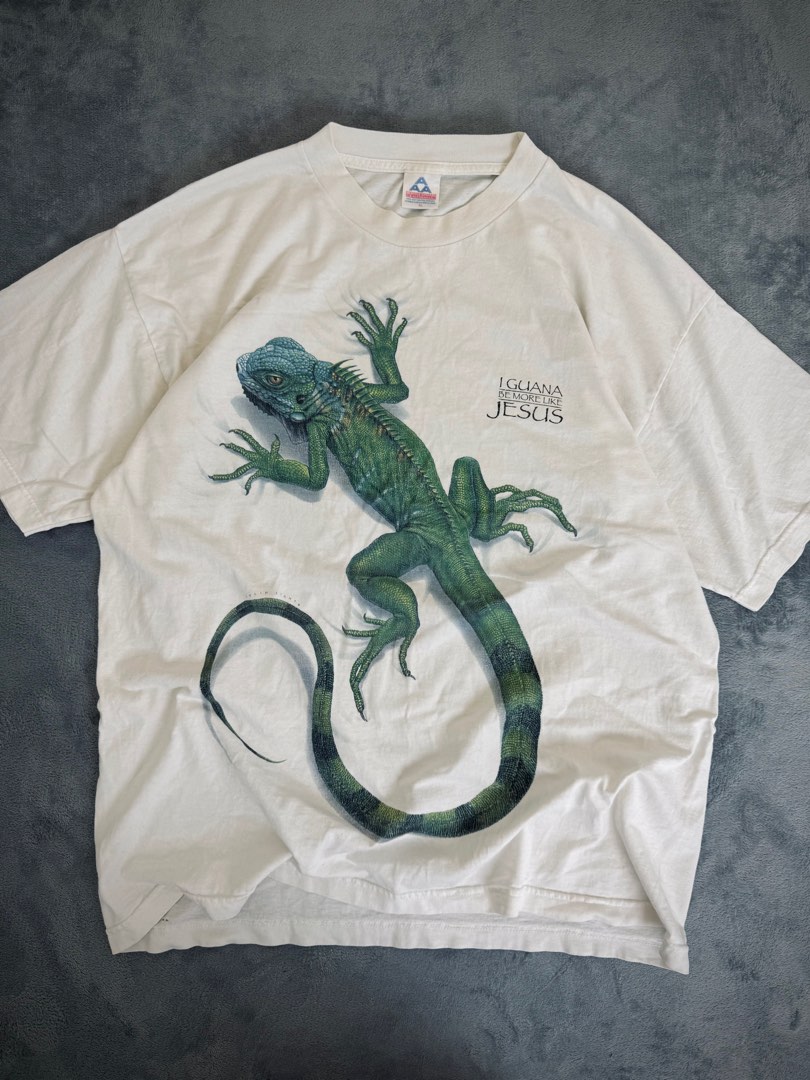 Vintage Iguana Be more Like Jesus Tee, Men's Fashion, Tops & Sets ...