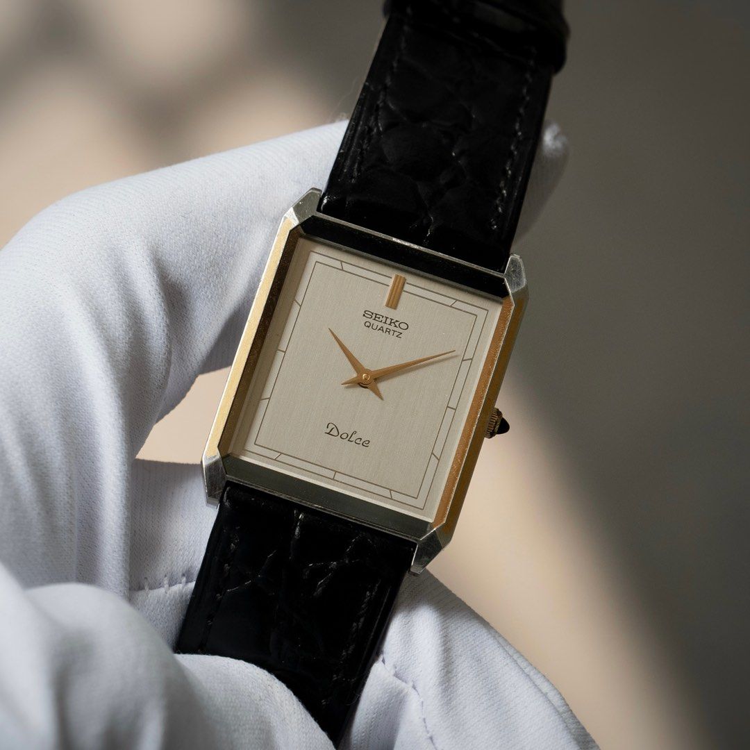 VINTAGE SEIKO DOLCE TANK WATCH | GOLD BEZEL TWO TONE, Men's Fashion ...