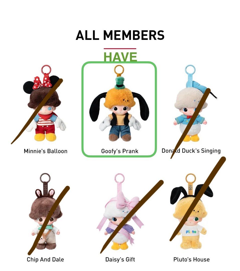 WTS Goofy DIMOO WORLD * DISNEY Series - Vinyl Plush Keychain Blind Box ...