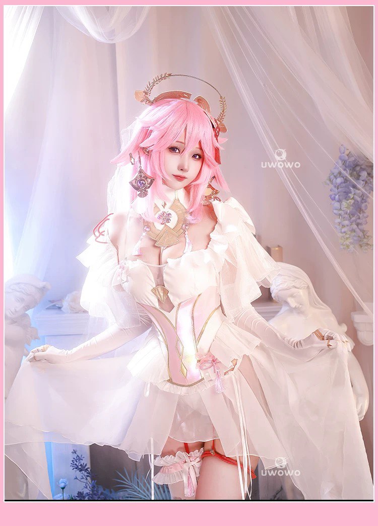 Yae Miko Wedding / Bride Cosplay Uwowo - Genshin Impact, Hobbies & Toys ...
