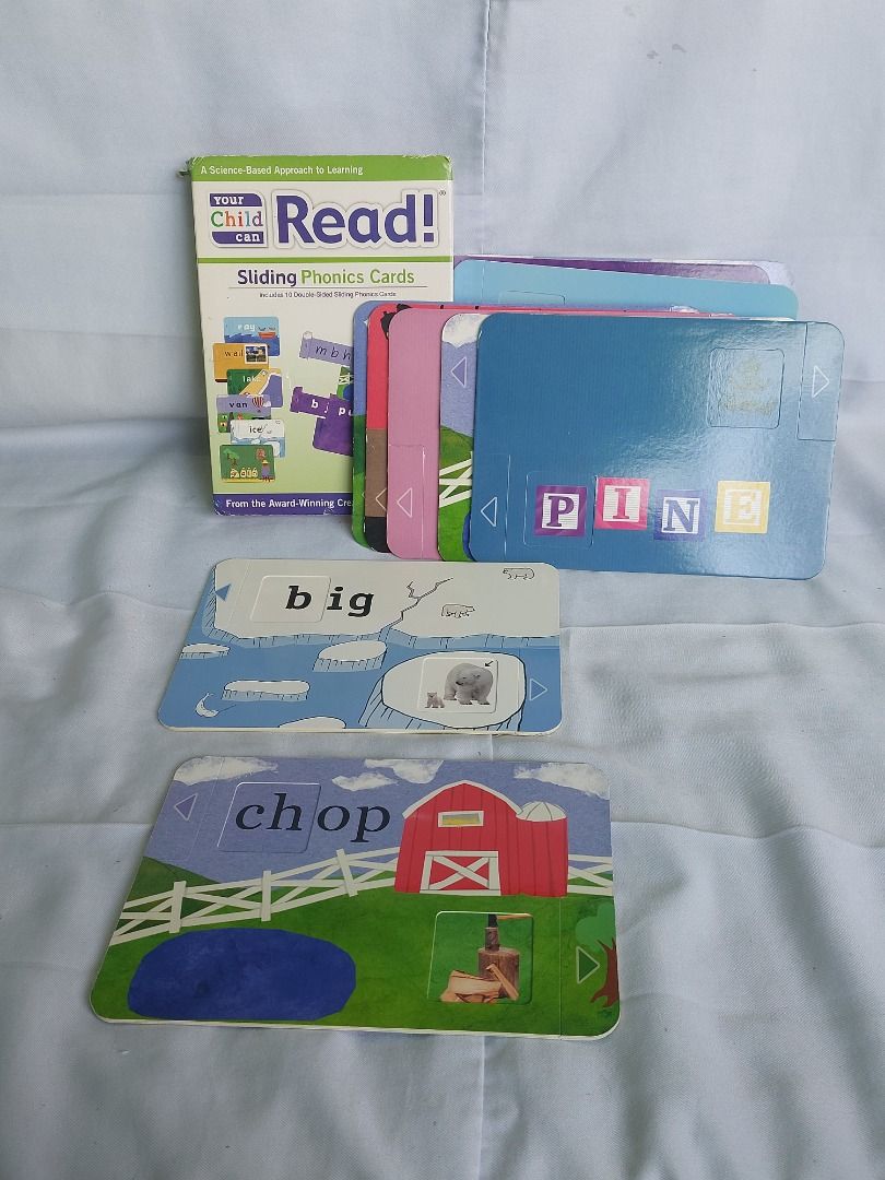 Your Child Can Read Sliding Phonics Cards (flashcards for Ages 1 to 8 ...