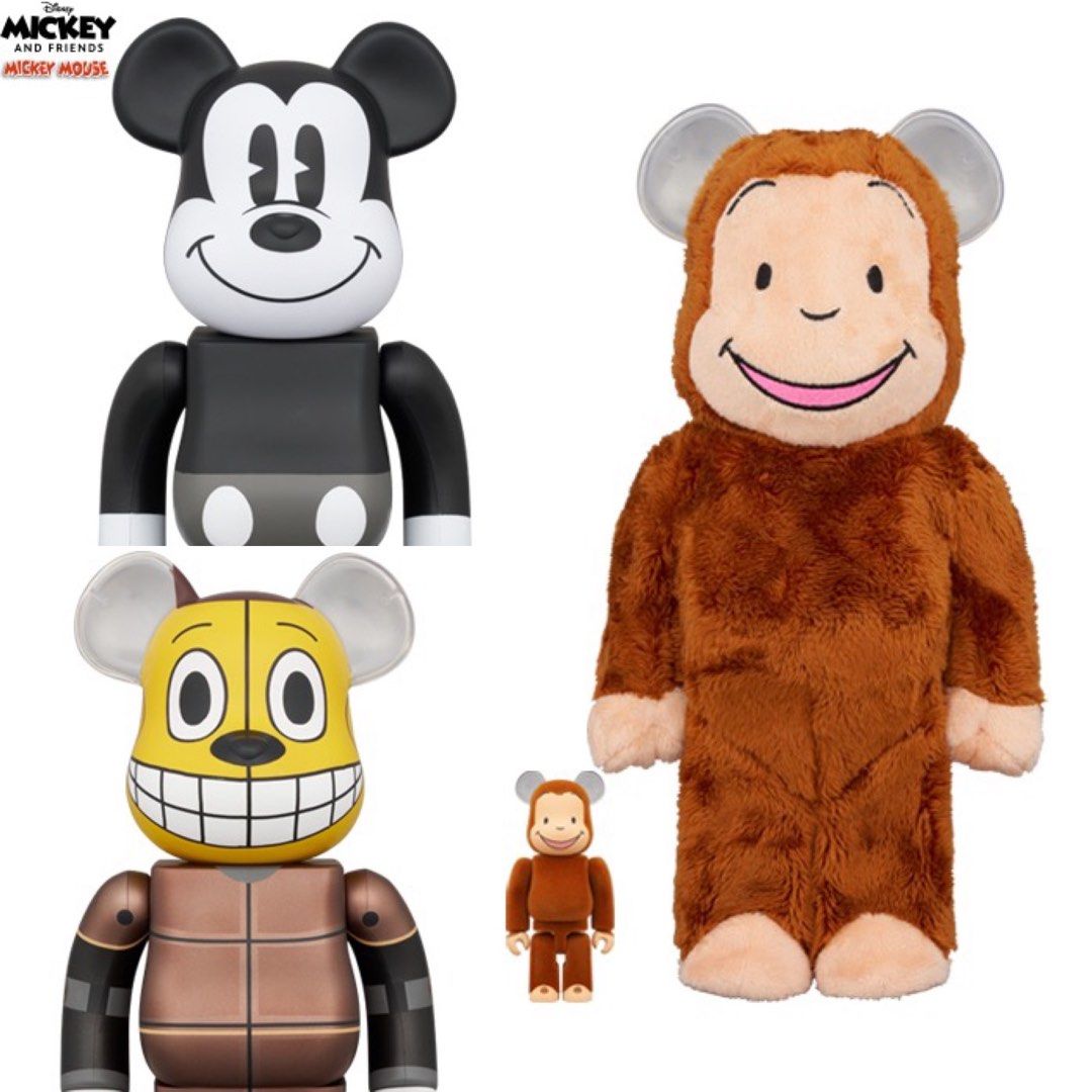 1000% 400% Curious George ELECTRIC STATE kid cosmo Mickey Mouse b&w ...