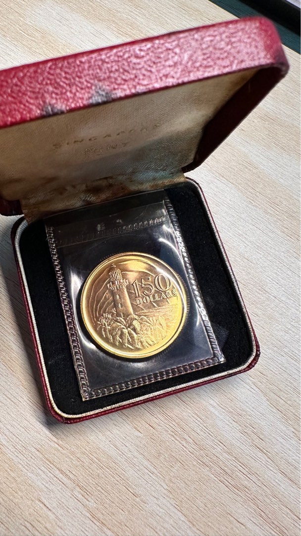 1969 Singapore 150th Anniversary Commemorative Gold Coin with Box ...