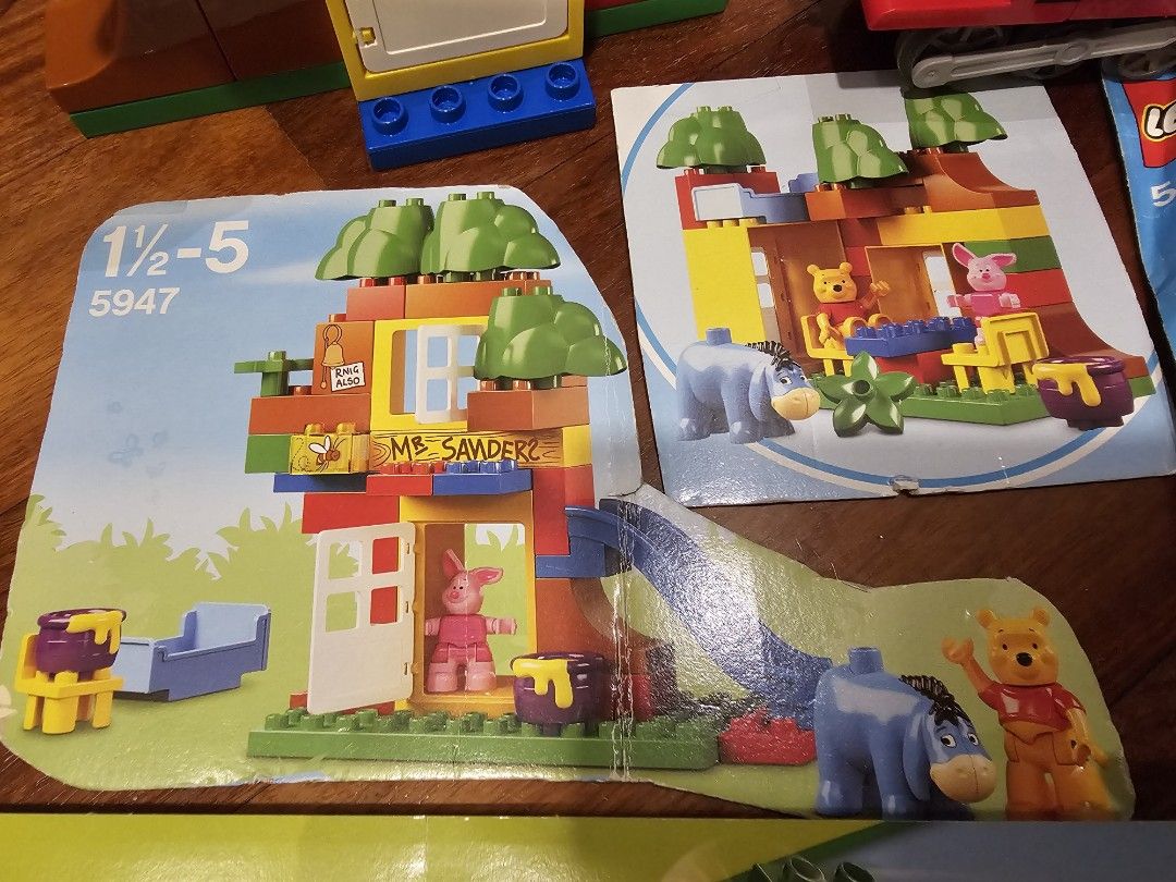 3 boxes of Lego Duplo (Winnie Pooh, Thomas Train, fishing house) 2-5yo ...