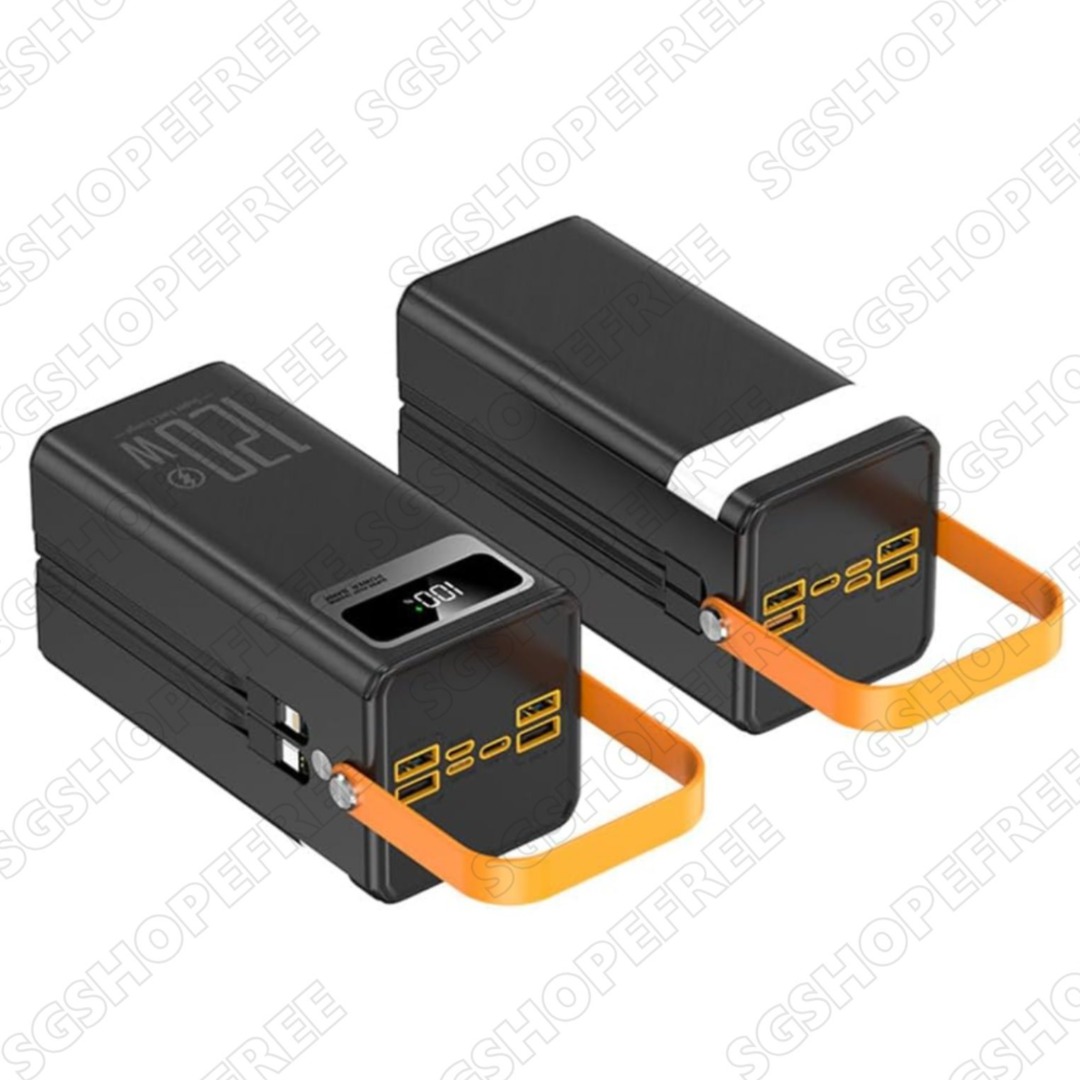 80000mAH 120W PD Fast Charger Powerbank Full Capacity 4 USB Ports LED ...