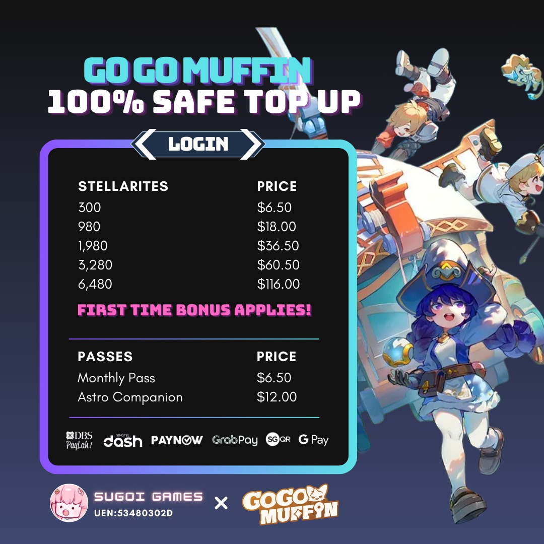 🌸 Go Go Muffin Top Up Service 100% SAFE BAN FREE | Stellarites Passes ...