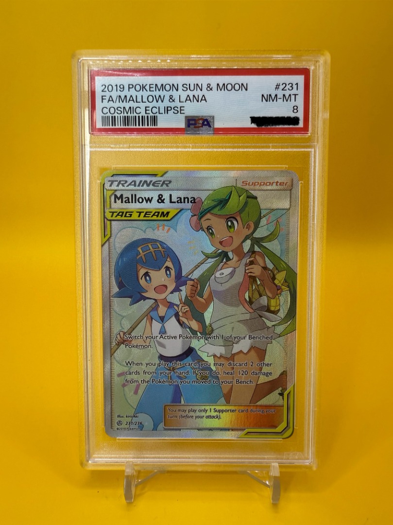 { PSA 8 } Mallow & Lana (Full Art) - SM - Cosmic Eclipse (SM12) ( Free Delivery ), Hobbies ...