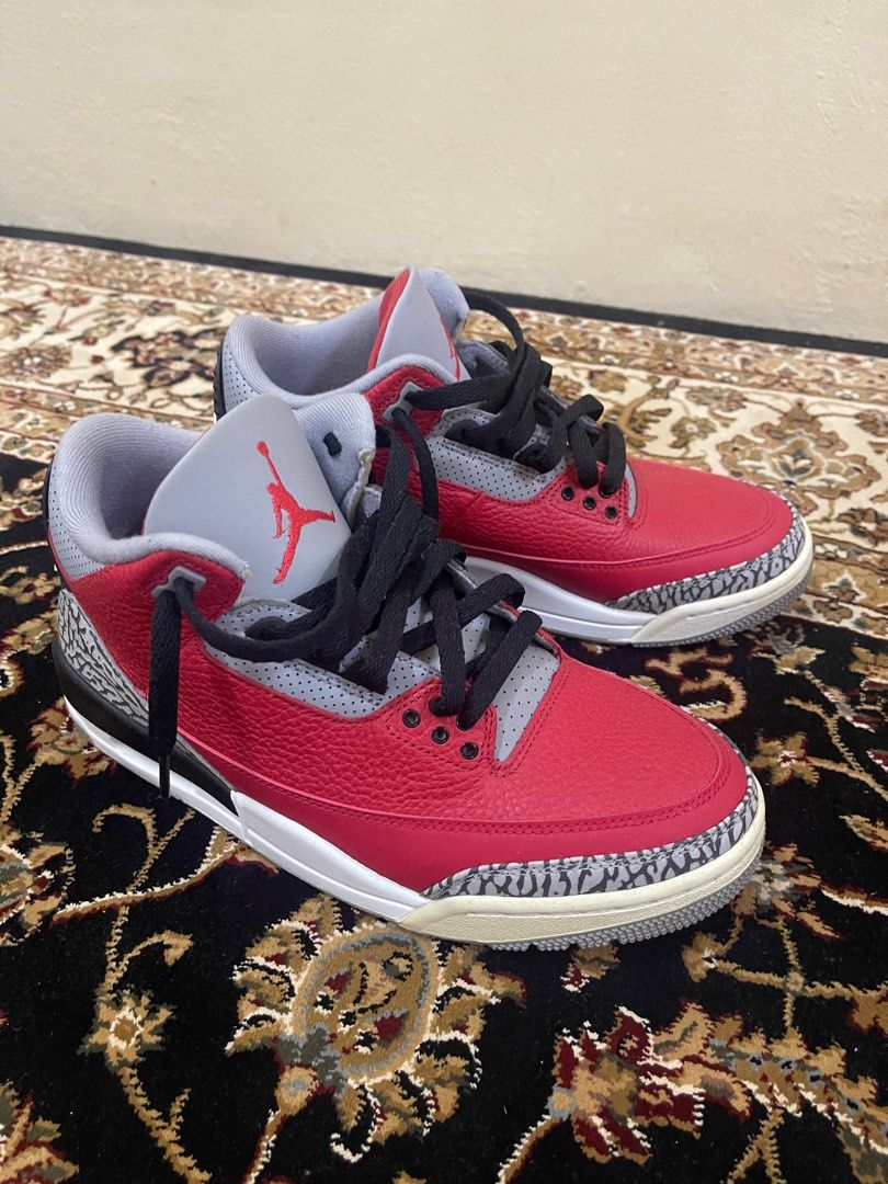 Air Jordan 3 Retro SE Unite Red Cement Aj3 Nike Air, Men's Fashion ...