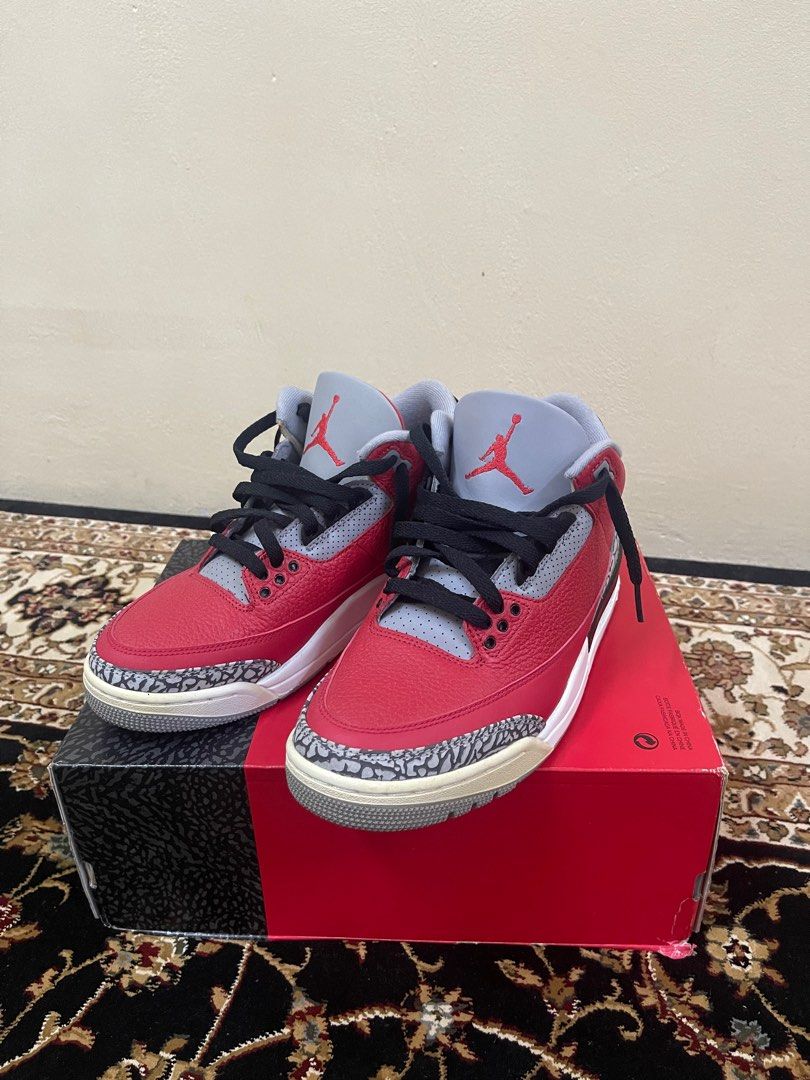 Air Jordan 3 Retro SE Unite Red Cement Aj3 Nike Air, Men's Fashion ...
