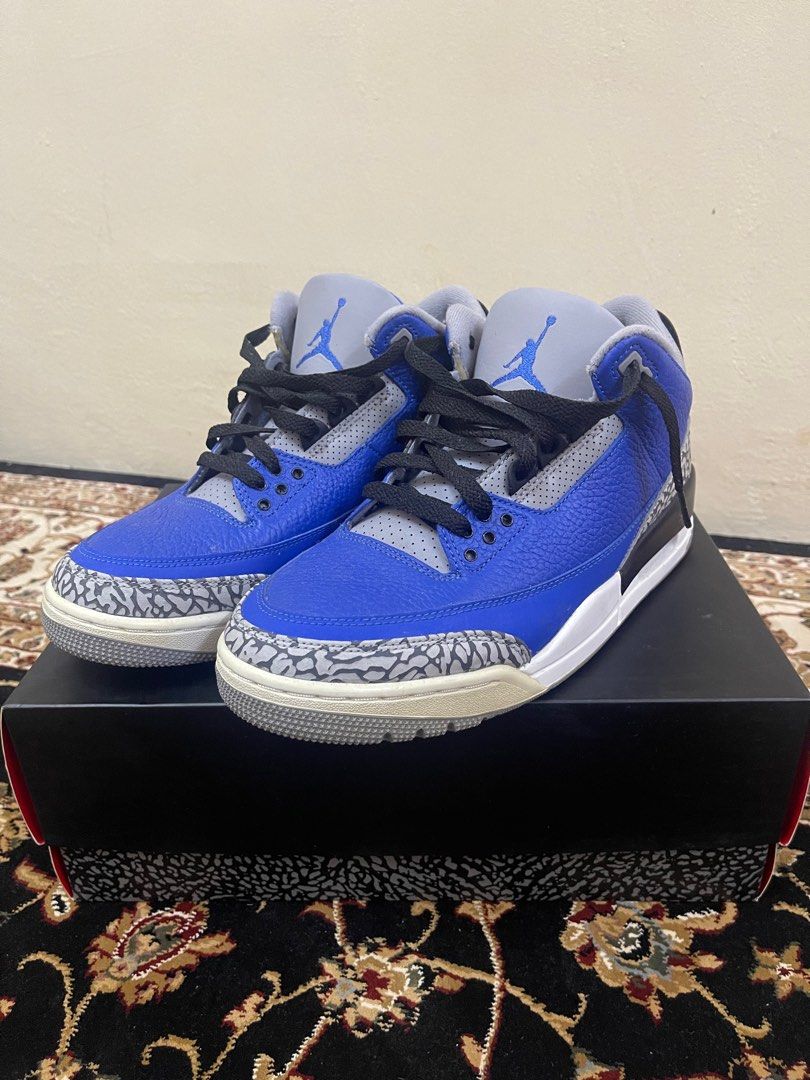 Air Jordan 3 Retro Varsity Royal Blue Cement Aj3 Nike Air, Men's ...