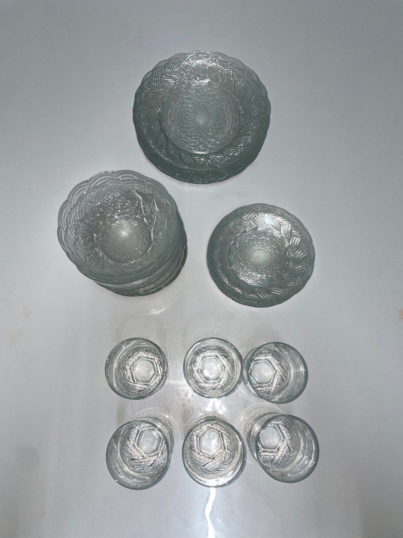 Arcoroc France Glassware Set Antique Classic Vintage Pinggan Lama Antik ...