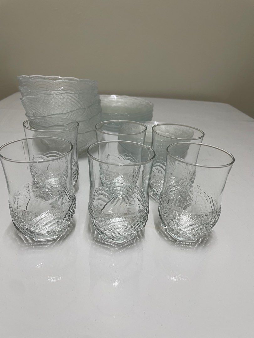 Arcoroc France Glassware Set Antique Classic Vintage Pinggan Lama Antik ...