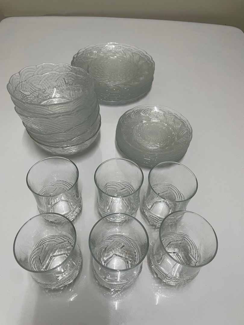 Arcoroc France Glassware Set Antique Classic Vintage Pinggan Lama Antik ...