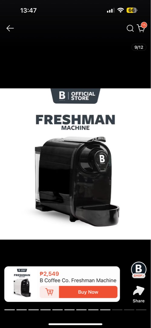 B Coffee Freshman (Nespresso machine), TV & Home Appliances, Kitchen ...