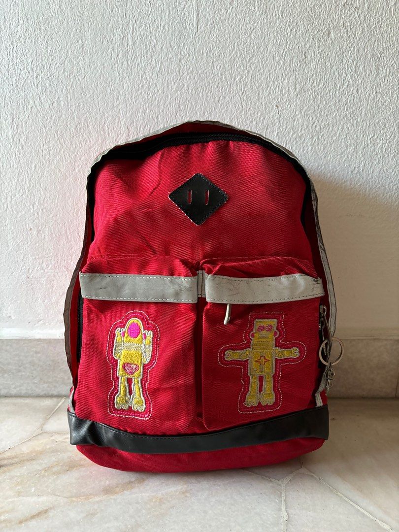 Backpack / School Bag / Beg Sekolah / Red / Bagpack, Women's Fashion ...