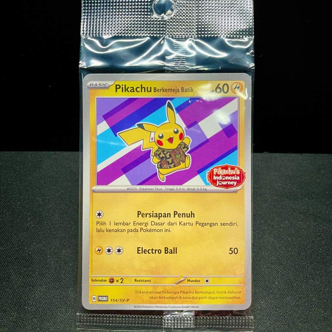 Pikachu Batik Promo Indonesia 🇮🇩 Pokemon Trading Card TCG, Hobbies ...