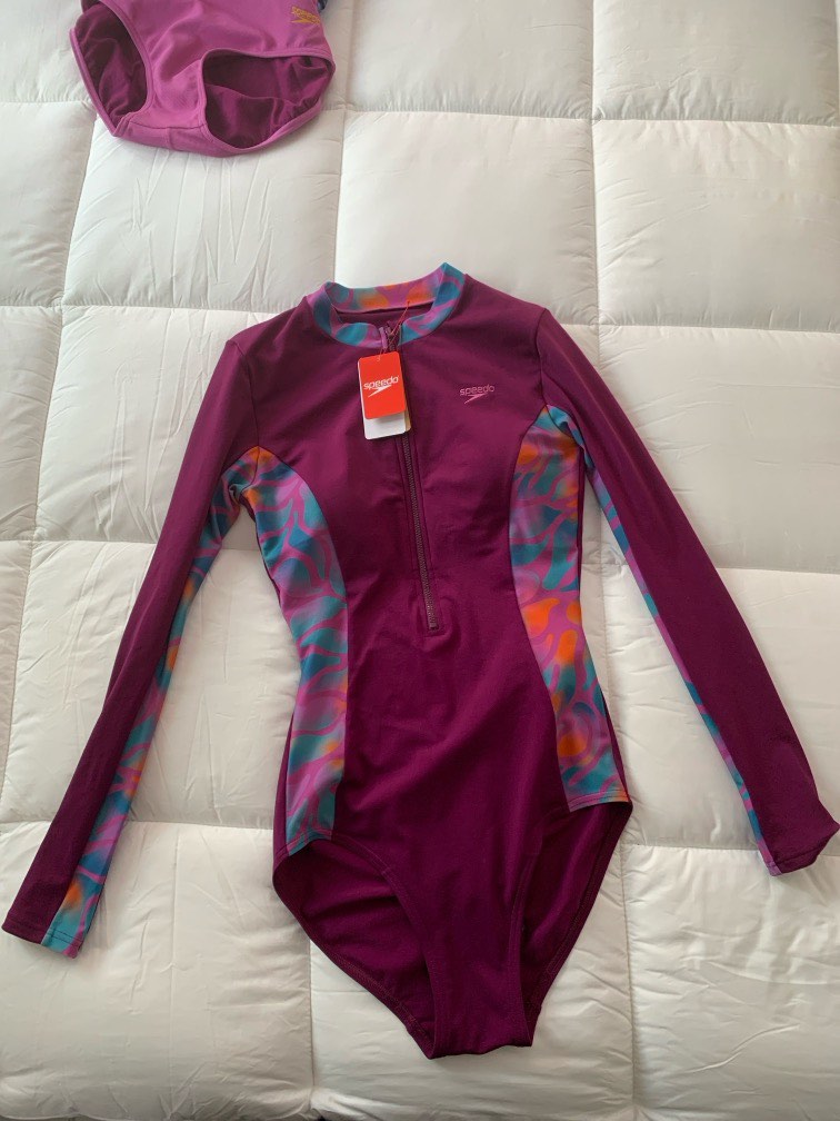 Used once Speedo rashguard style one piece swimsuit size 34 medium ...