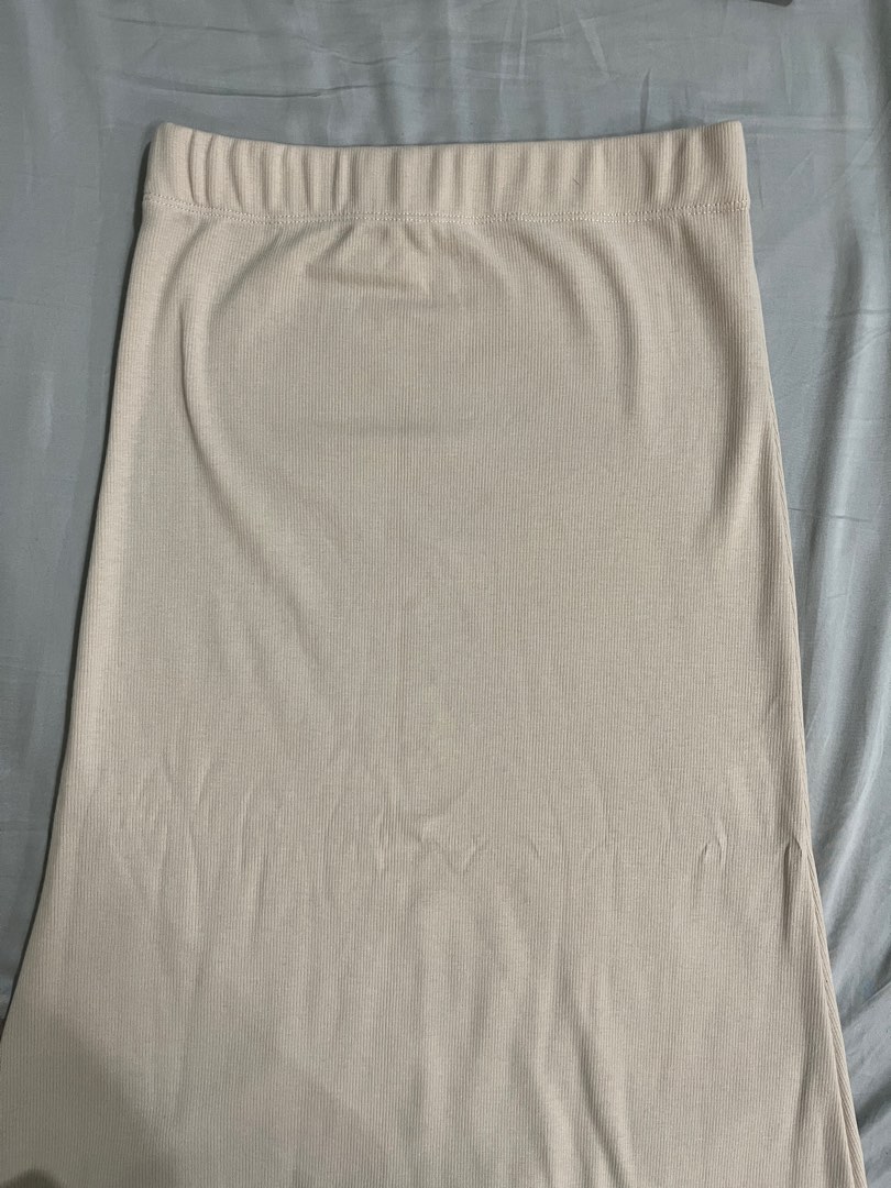 Calista | Serena Long Rib Knit Mermaid Skirt in Light Oat, Women's ...