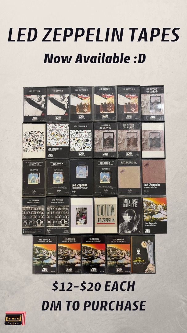 cassette tape lot led zeppelin coda houses of the holy physical ...