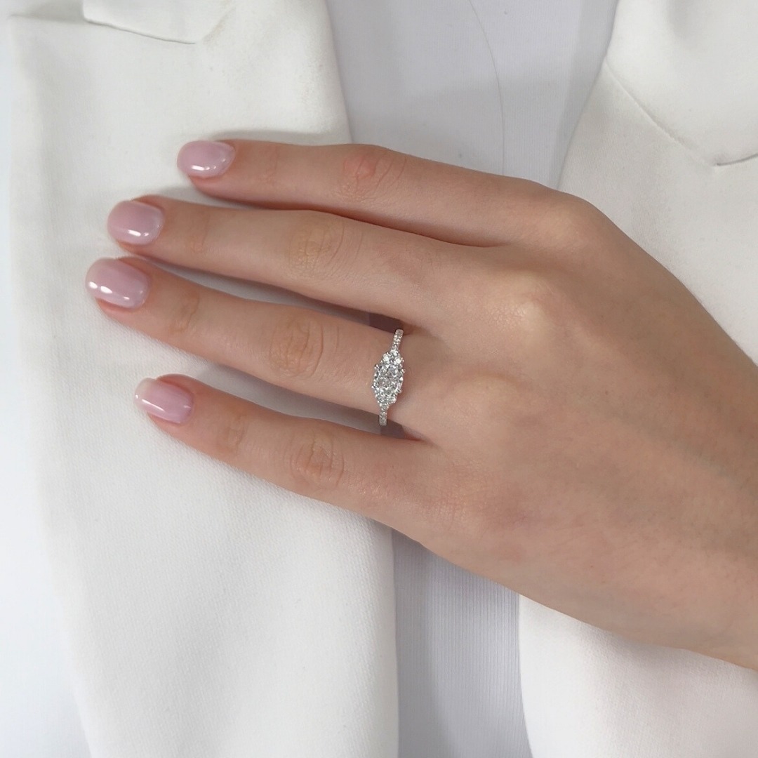 Dazzling 1.34ct Diamonds Pave Ring in 18k White Gold - GIA Certified ...