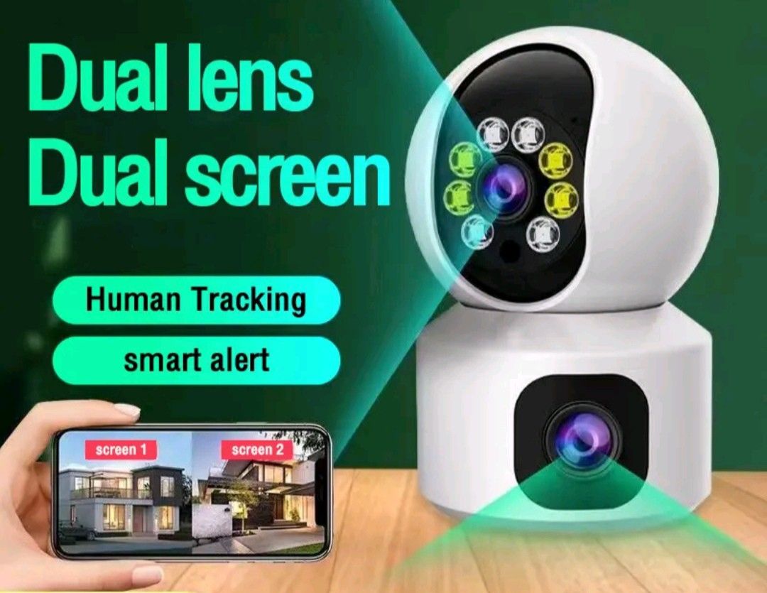 Dual lens 2 cameras 360 degree HD monitor CCTV camera WIFI IP Security ...