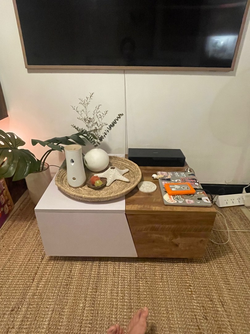 Functional center table with storage . MDF material., Furniture & Home ...