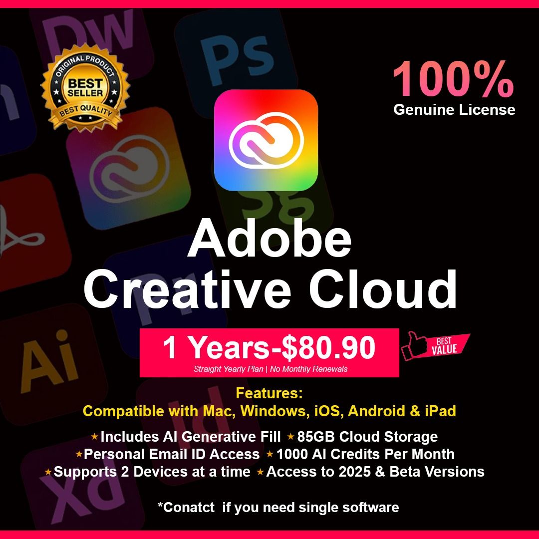 Get Authentic 2025 Adobe Creative Cloud | Secure & Stable Access ...