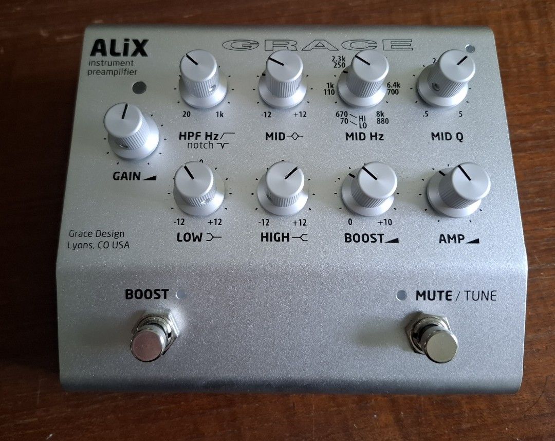 Grace Design ALiX Acoustic Instrument Preamp/EQ/DI/Boost Pedal, Hobbies ...