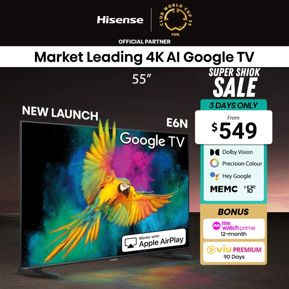 Hisense E6N 55 inch 4K UHD Google TV | Dolby Vision & Audio | DTS ...