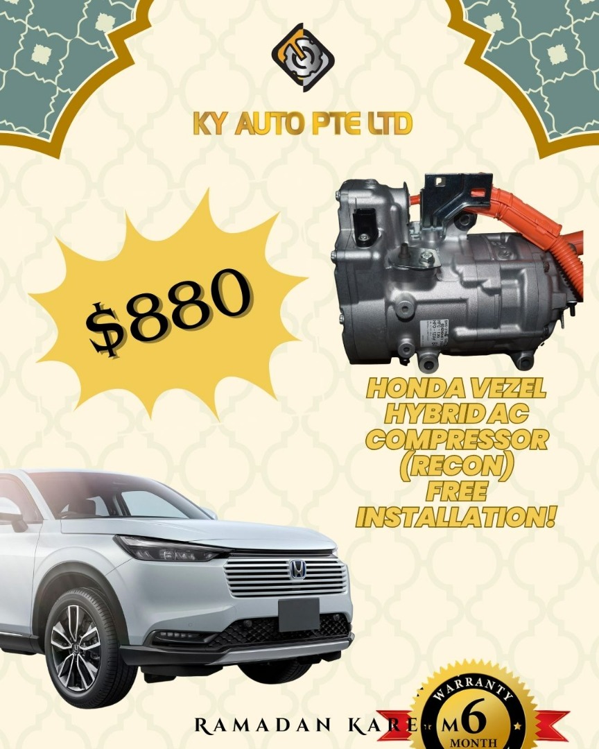 Honda Vezel Hybrid Air Con Compressor Free Install with 6 Months ...