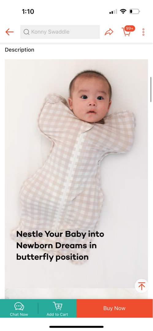 Konny newborn swaddle suit (in sage gingham & oat gingham), Babies ...