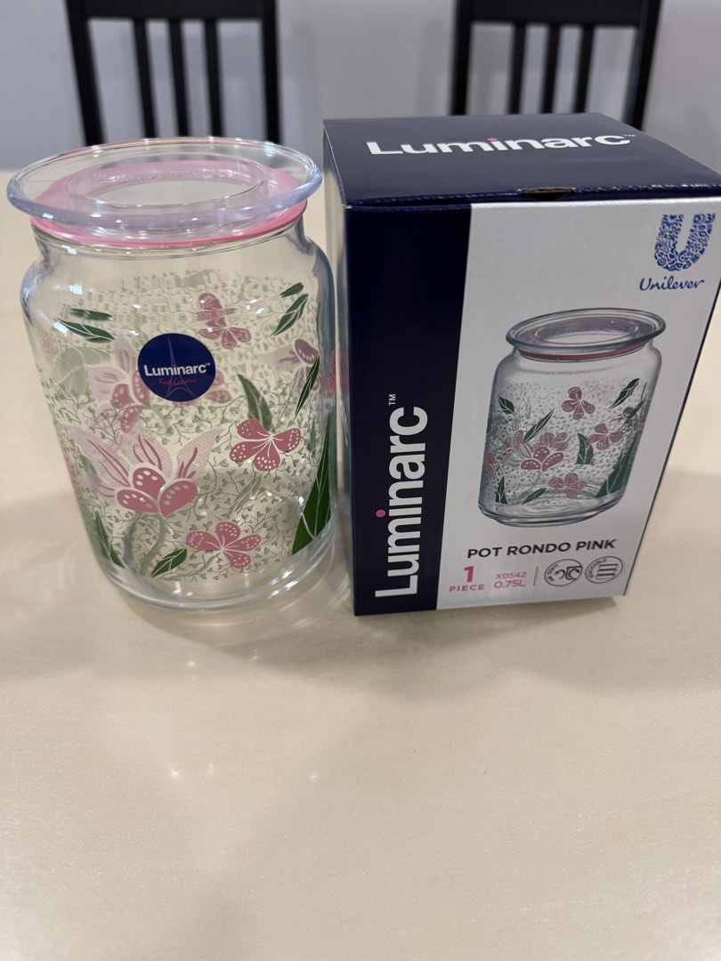 Luminarc Pot Rondo Pink Jar, Furniture & Home Living, Kitchenware ...